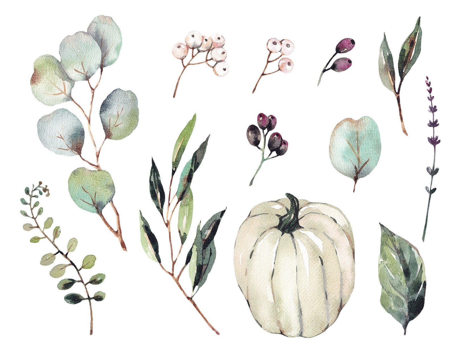 Watercolor Winter Clipart Boho Christmas Watercolor Clip Art - Etsy