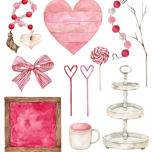 Watercolor Valentine's Day Clipart Love Clip Art Wedding Clipart ...