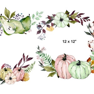 Watercolor Autumn Clipart Fall Wreath Thanksgiving Day Clip Art ...