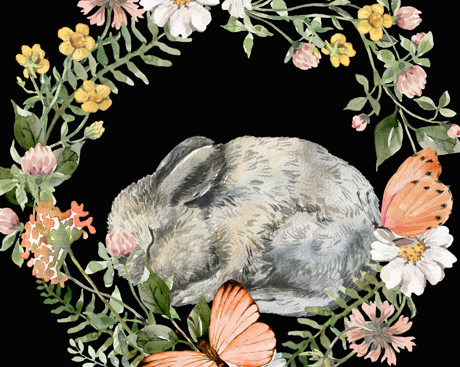 Watercolor Bunnies Clipart Animals Farm Rabbit Png Cute | Etsy