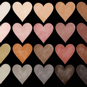 Hand Drawn Hearts Clipart Decor Cute Love Vintage Valentine's Day Beige ...