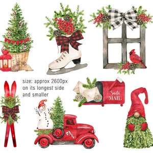 Watercolor Winter Arrangement Clipart Cozy Christmas Clip Art Christmas ...