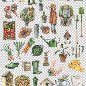 Watercolor Spring Gardening Clipart Spring Decor Garden Tools Clipart ...