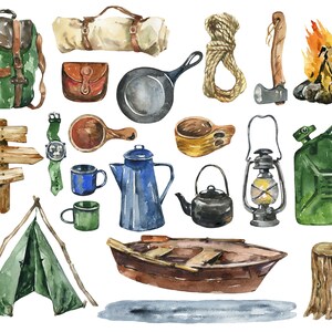 Watercolor Camping Clipart Travel PNG Nature Clip Art Hand Painted Clip ...