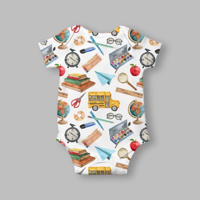 Watercolor Back to School Digital Paper Seamless Pattern School ...