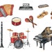 Watercolor Musical Instruments Clipart Musical Decor Clipart Piano ...