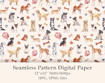 Puppy Dog Printable Papers Dog Digital Papers Cute Pug Dog - Etsy Canada