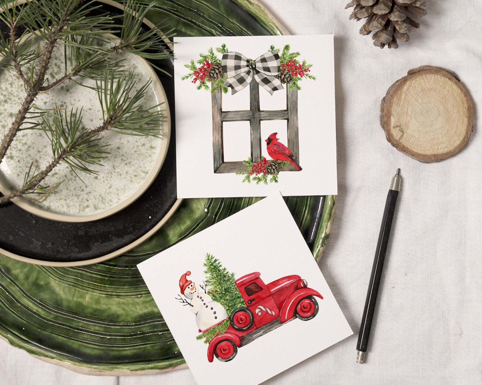 Watercolor Winter Arrangement Clipart Cozy Christmas Clip Art Christmas ...