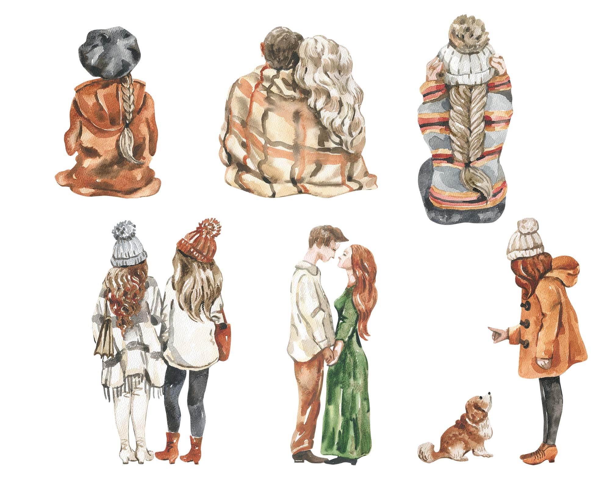 Watercolor Autumn Decor Clipart Autumn Decor People Clipart - Etsy