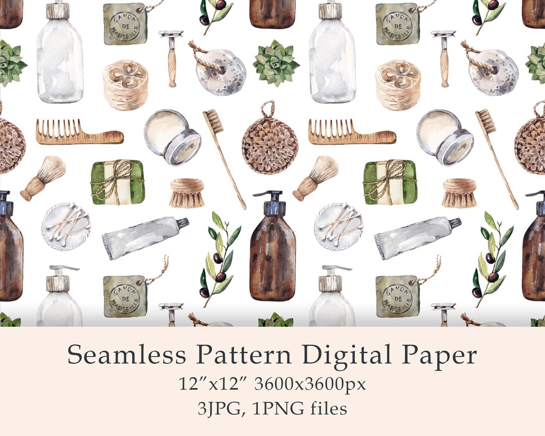 Watercolor Digital Seamless Pattern Digital Paper Spa Clipart ...