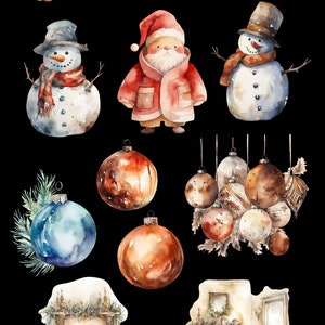 Watercolor Christmas Decor Clipart Cozy Winter Clip Art Christmas Tree ...