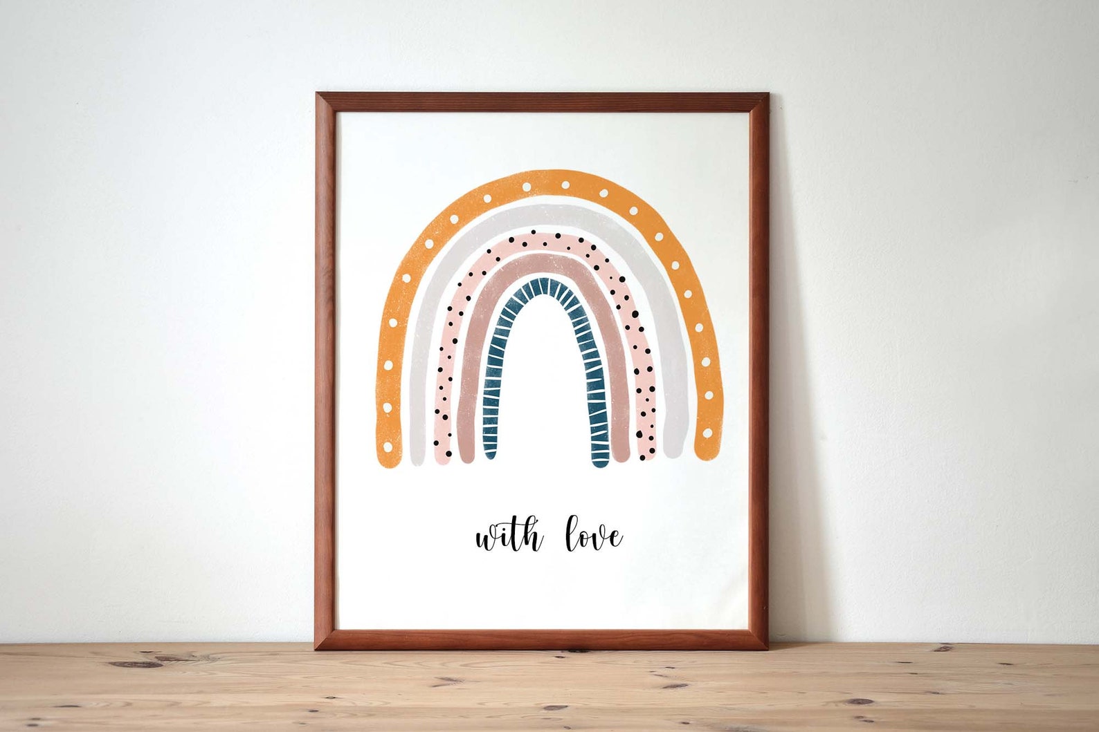 Hand Drawn Rainbow Clipart Modern Rainbow Clip Art Pink Beige Brown ...