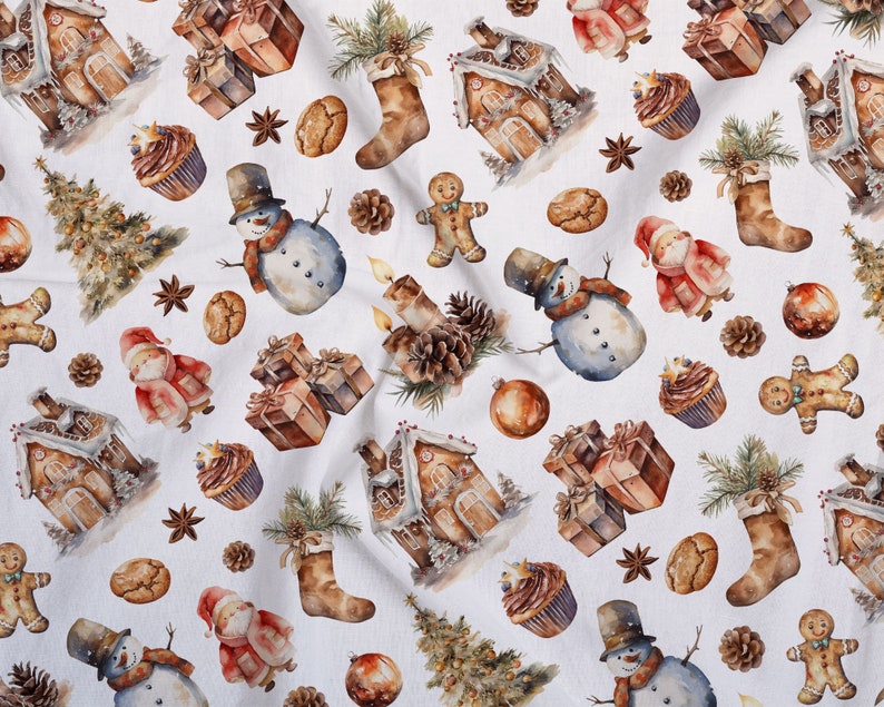 Watercolor Christmas Digital Paper Christmas Decor Seamless Pattern ...