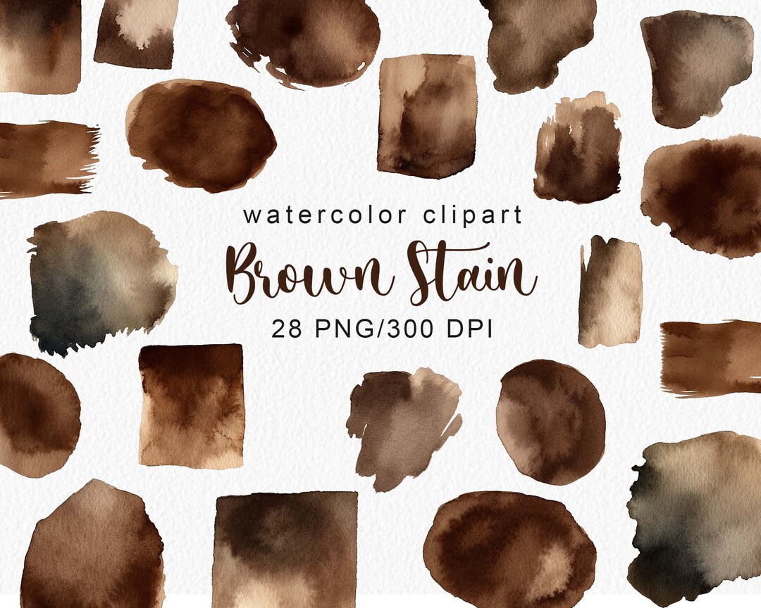 Watercolor Stain Brown Clipart Splashes Watercolor Backgrounds Wedding ...