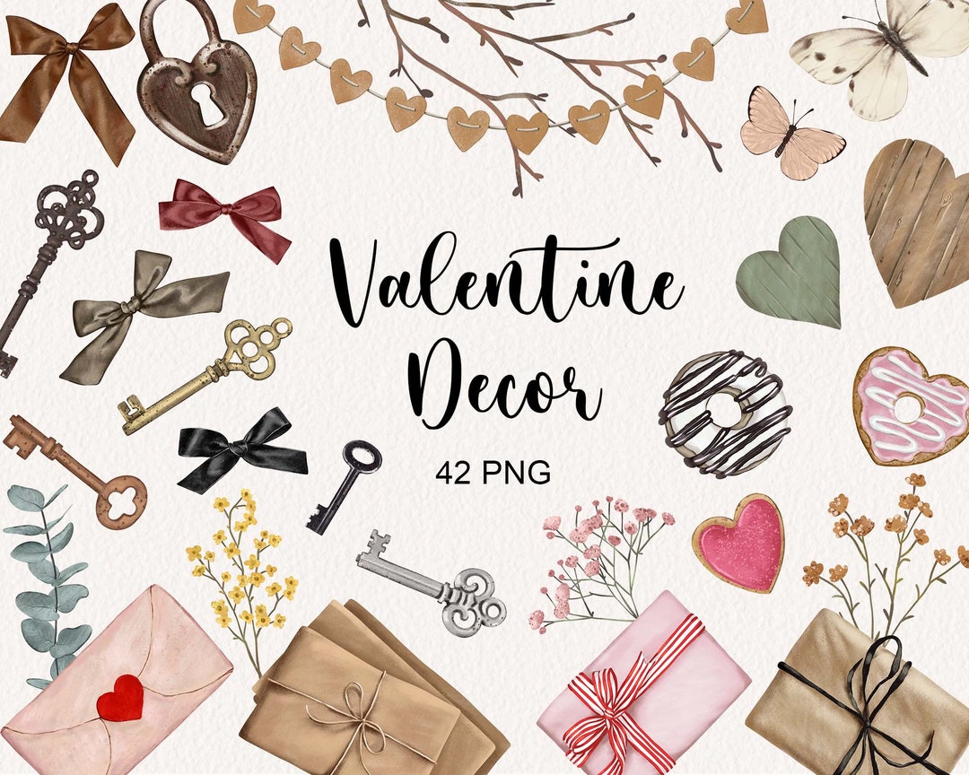Hand Drawn Valentine Decor Clipart Design Clipart Baby Clipart Romantic ...