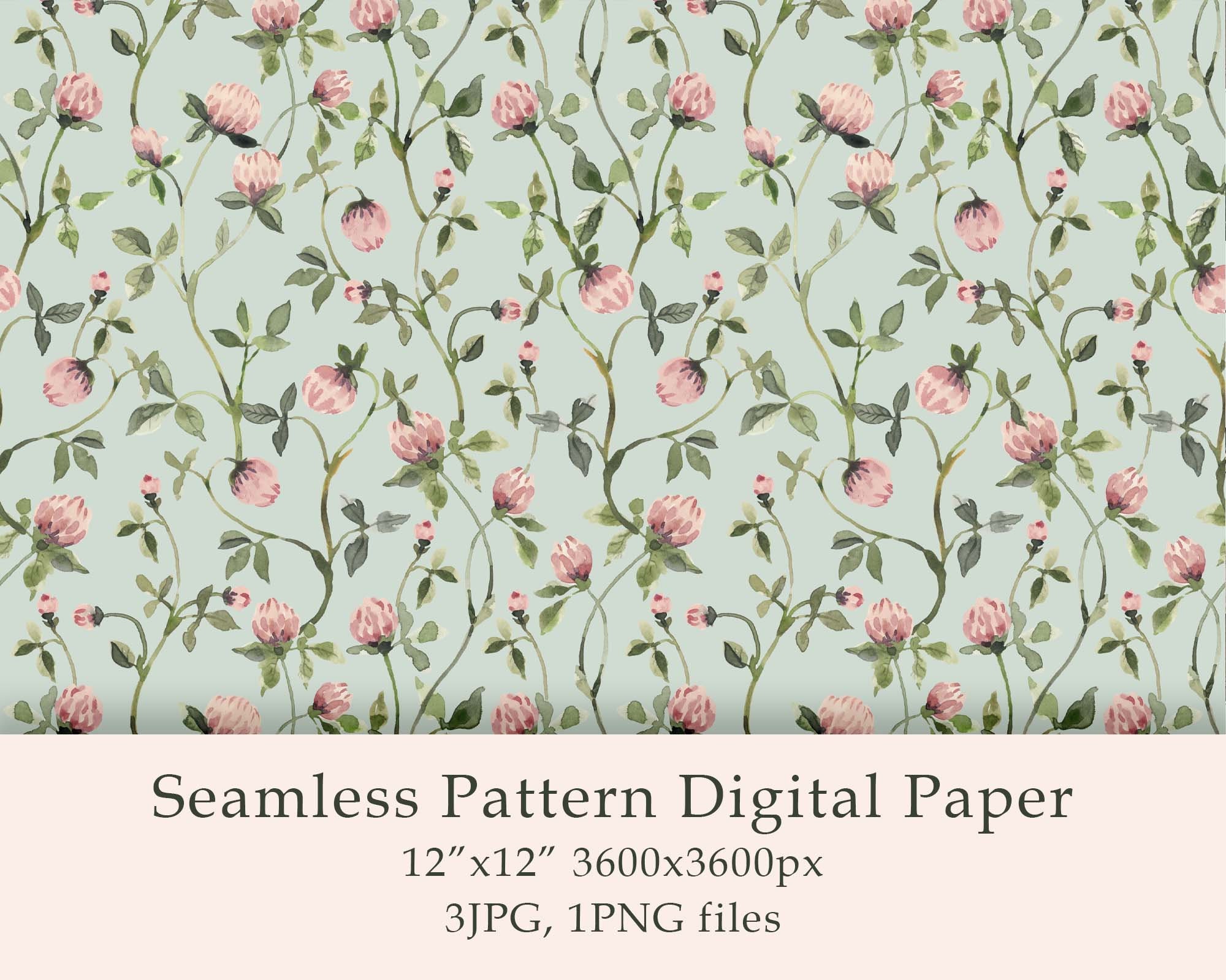Watercolor Spring Flowers Pattern Nature Seamless Pattern - Etsy