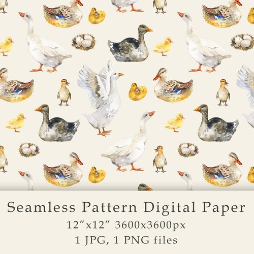Watercolor Farm Animals Seamless Pattern Digital Paper Farm - Etsy