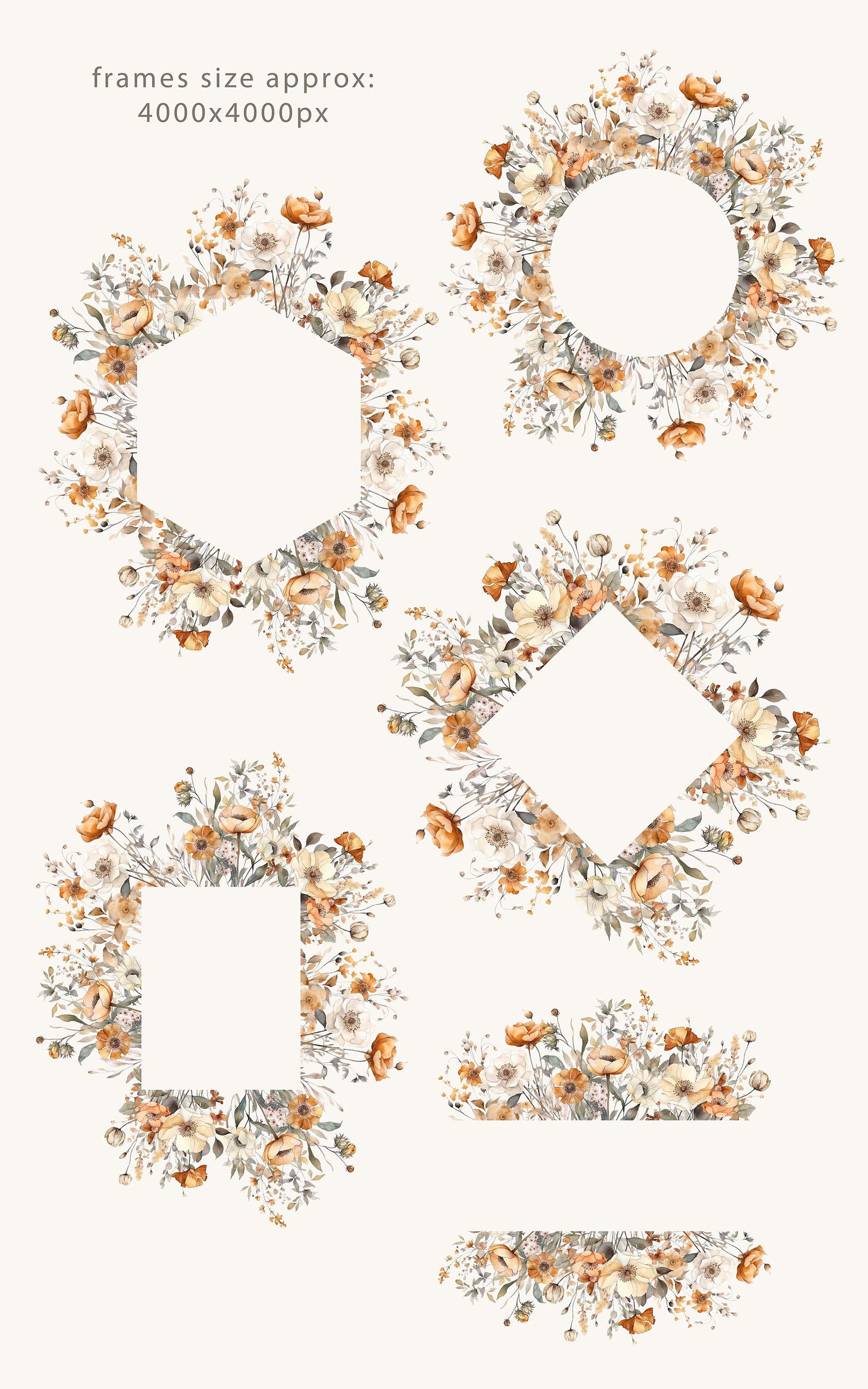 Watercolor Autumn Frames & Borders Clipart Fall Flowers Clip Art Fall ...