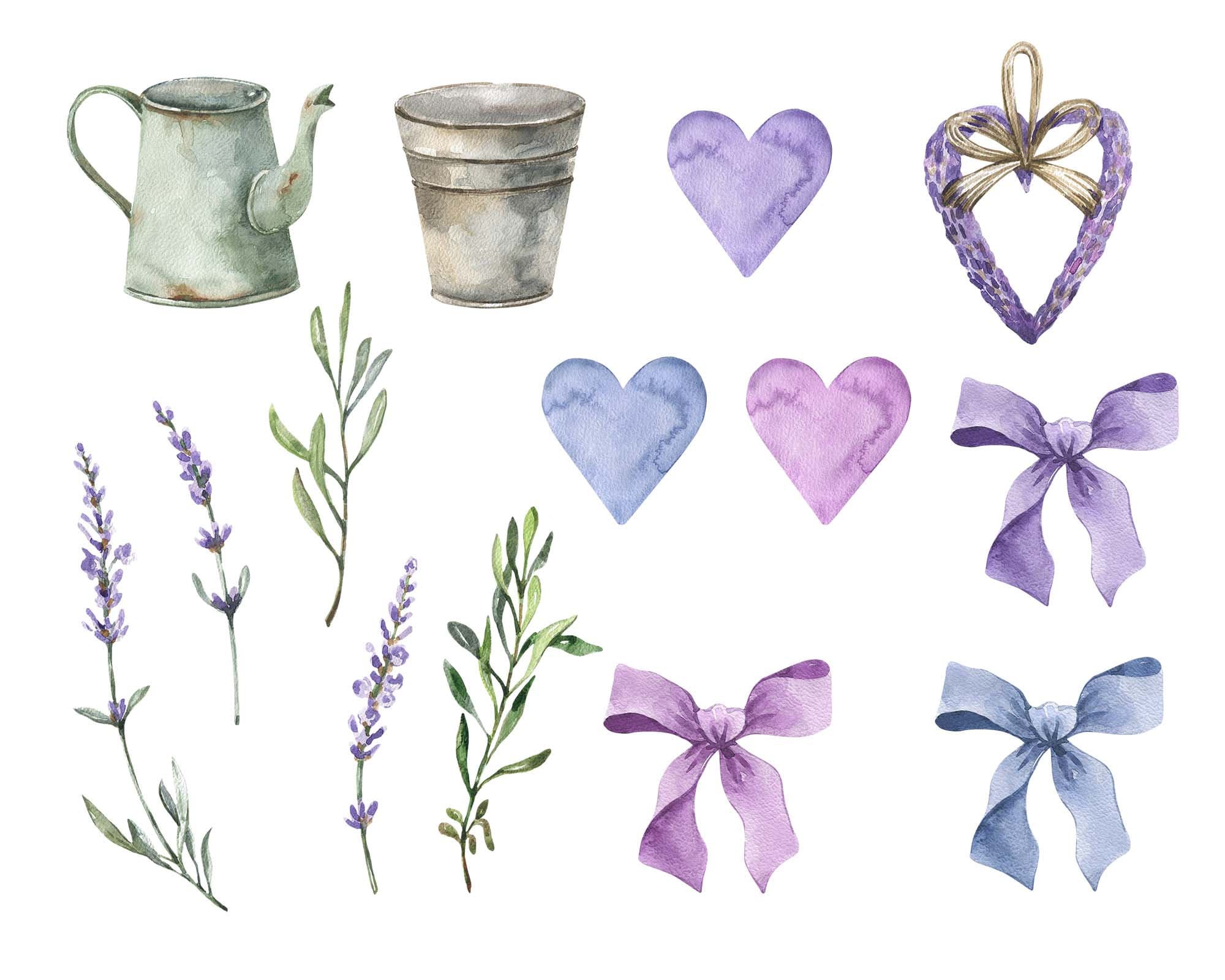 Watercolor Provence Lavender Clipart House Clipart Watercolour Hand ...