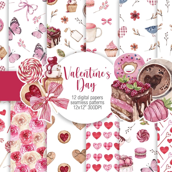 Watercolor Valentine - Etsy