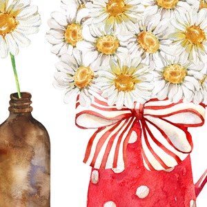 Watercolor Daisy Clipart Floral Arrangements Watercolor Garden Clipart ...