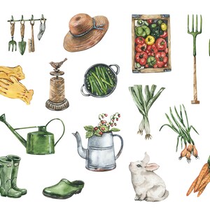 Watercolor Spring Gardening Clipart Spring Decor Garden Tools Clipart ...