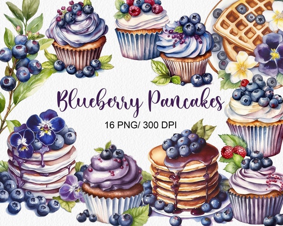 Blueberry Pancakes Clipart
