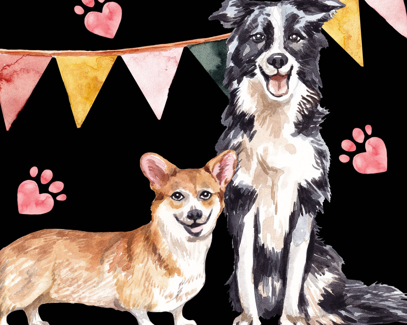 Watercolor Clipart Animal Dog Clipart Water Color Clipart Pet Dogs ...