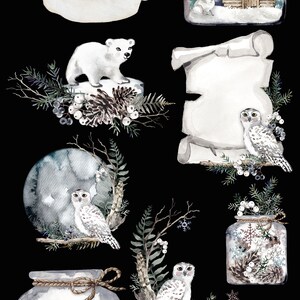 Watercolor Arctic Animals Clipart Christmas Arrangements Winter Wild ...
