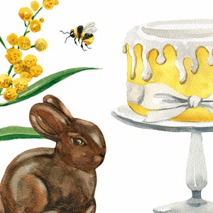 Watercolor Easter Sweets Clipart Cute Easter Clipart Sweet Rabbits ...