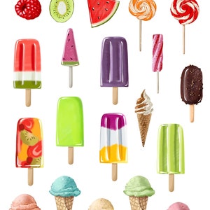 Hand Drawn Ice Cream Clipart Summer Clip Art Summer Treats Ice Cream ...