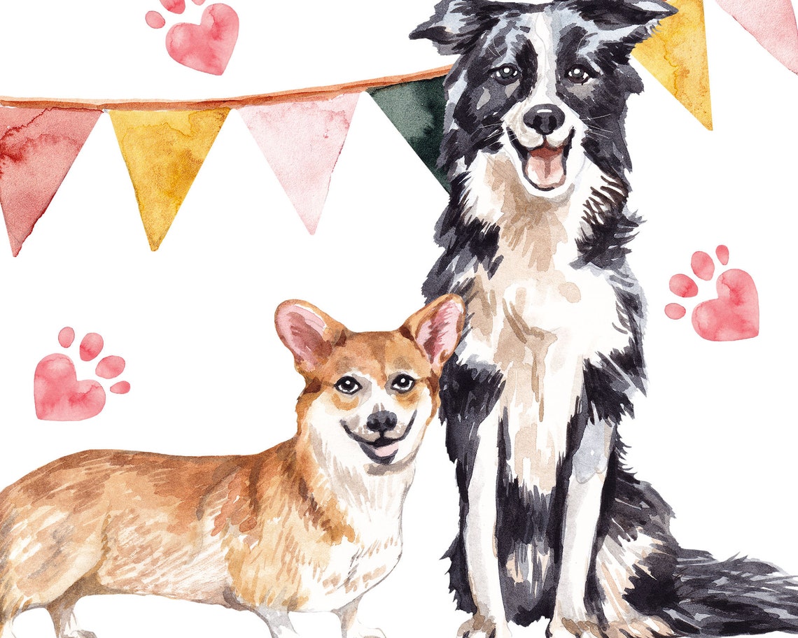 Watercolor Clipart Animal Dog Clipart Water Color Clipart Pet - Etsy