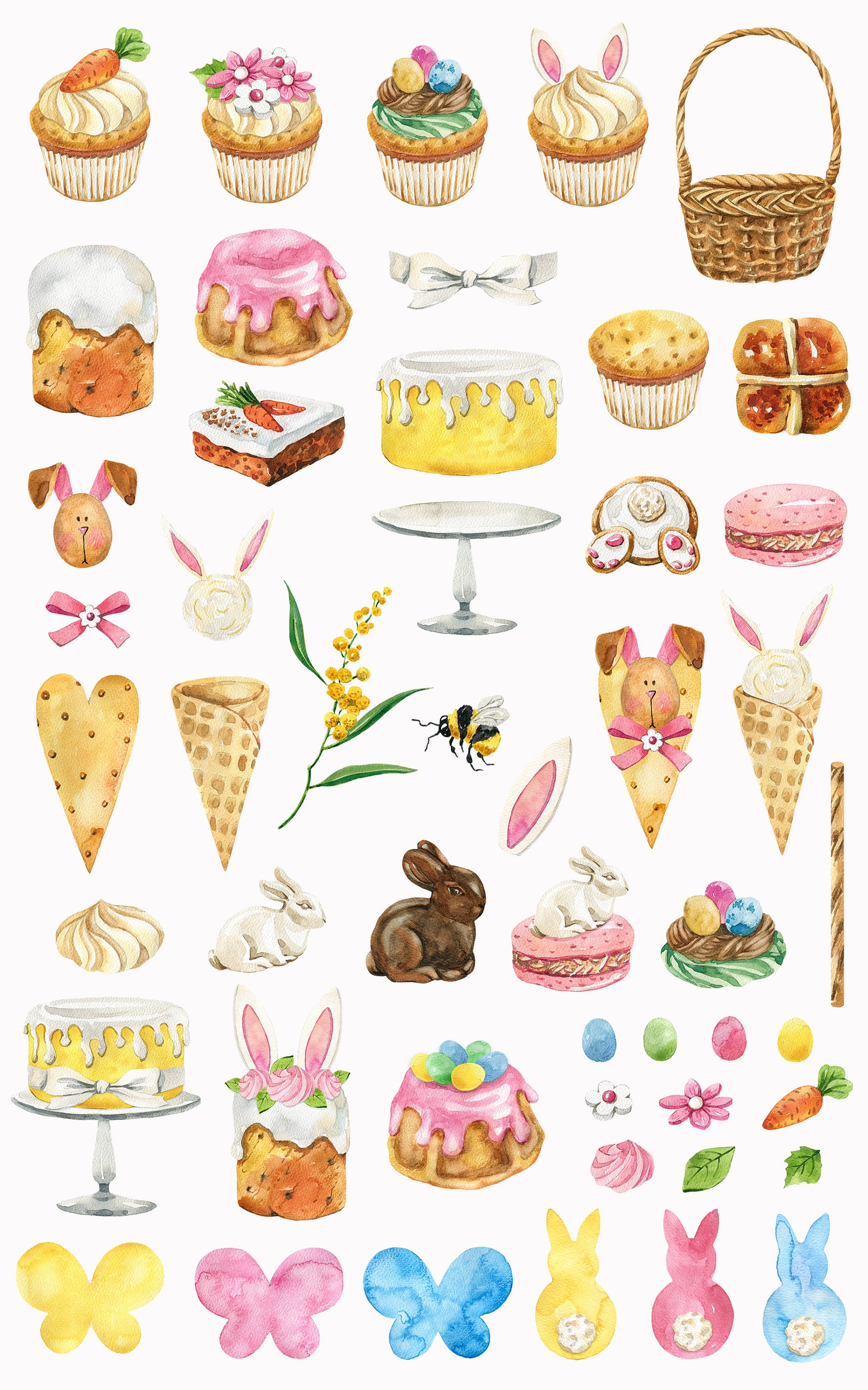 Watercolor Easter Sweets Clipart Cute Easter Clipart Sweet - Etsy
