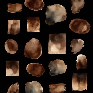 Watercolor Stain Brown Clipart Splashes Watercolor Backgrounds Wedding ...