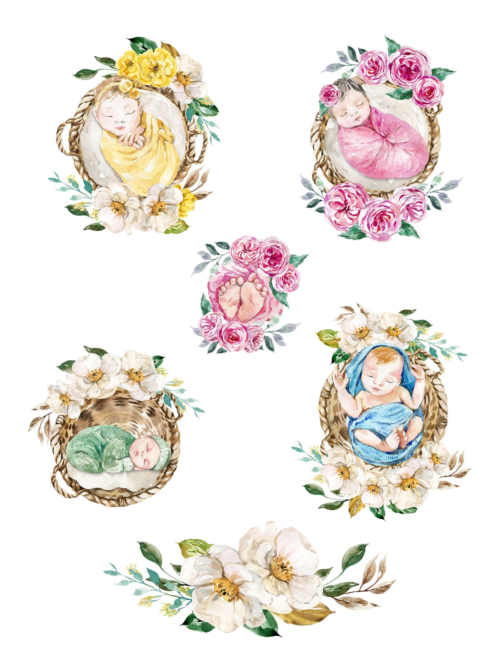 Watercolor Clipart Newborn Baby Shower Clipart Newborn Baby - Etsy