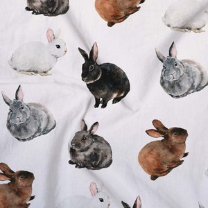 Watercolor Cute Rabbit Seamless Pattern Digital Paper Baby Bunny Fabric ...