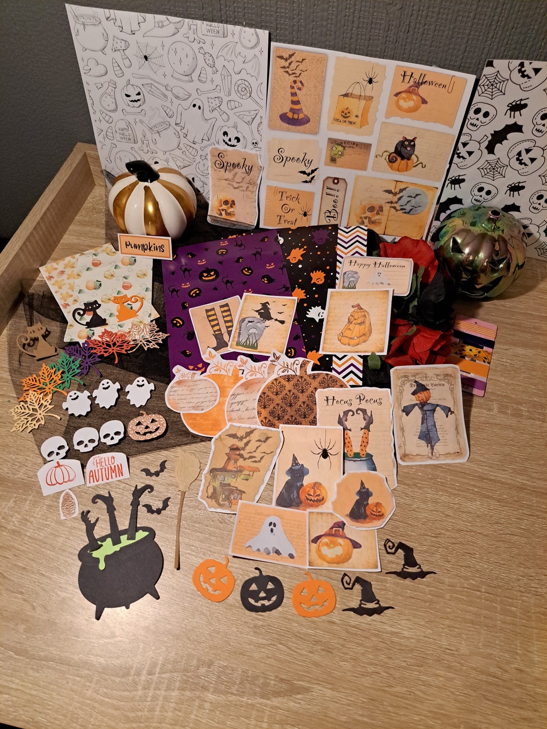 Large Spooky Halloween Ephemera Pack for Scrapbooking and Junk - Etsy