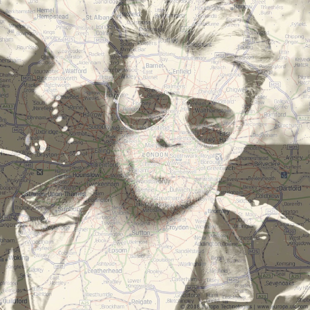 George Michael Inspired Map Digital Wall Art - Etsy