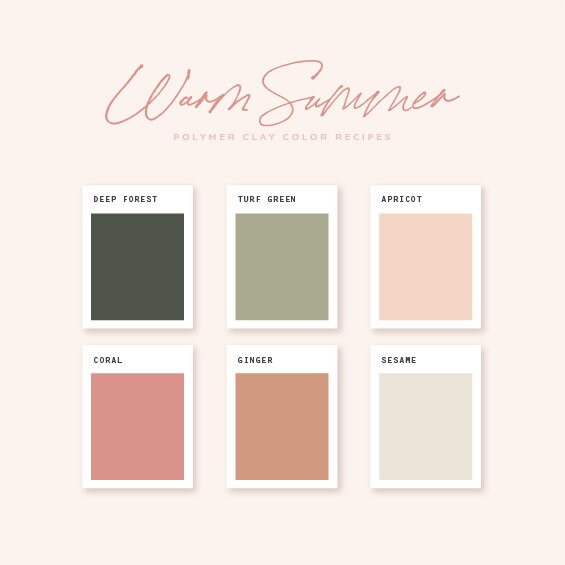 Polymer Clay Color Recipe Warm Summer Polymer Clay Color | Etsy