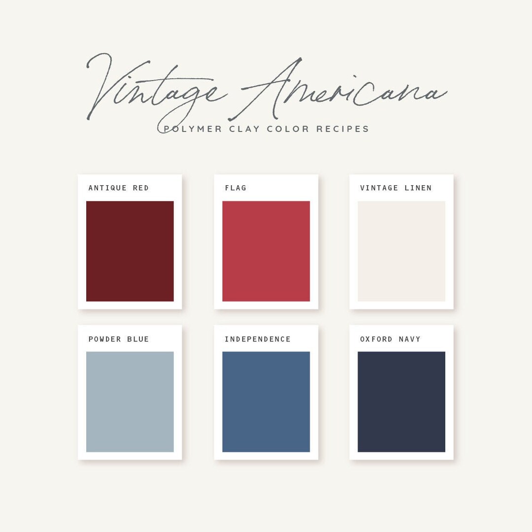 Polymer Clay Color Recipe - Vintage Americana - Polymer Clay Color ...