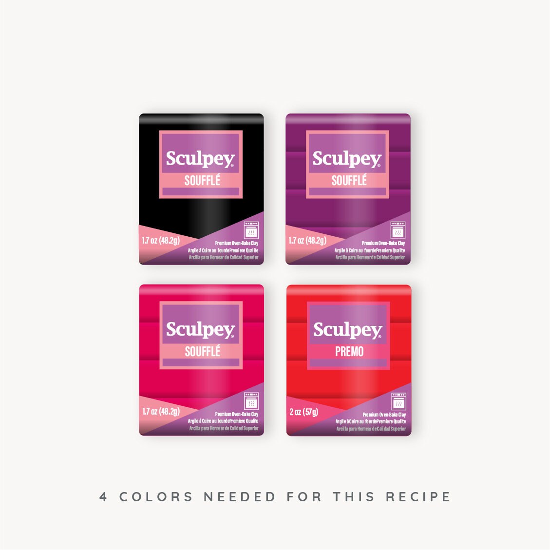 Polymer Clay Color Recipe Sculpey Souffle Copy Cat Cherry - Etsy