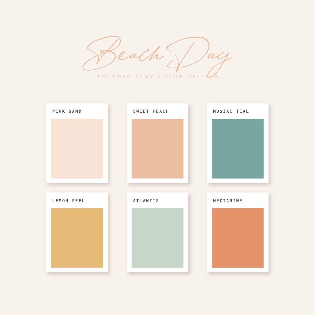 Polymer Clay Color Recipe - Beach Day - Polymer Clay Color Guide ...