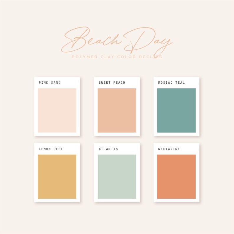 Polymer Clay Color Recipe Beach Day Polymer Clay Color - Etsy
