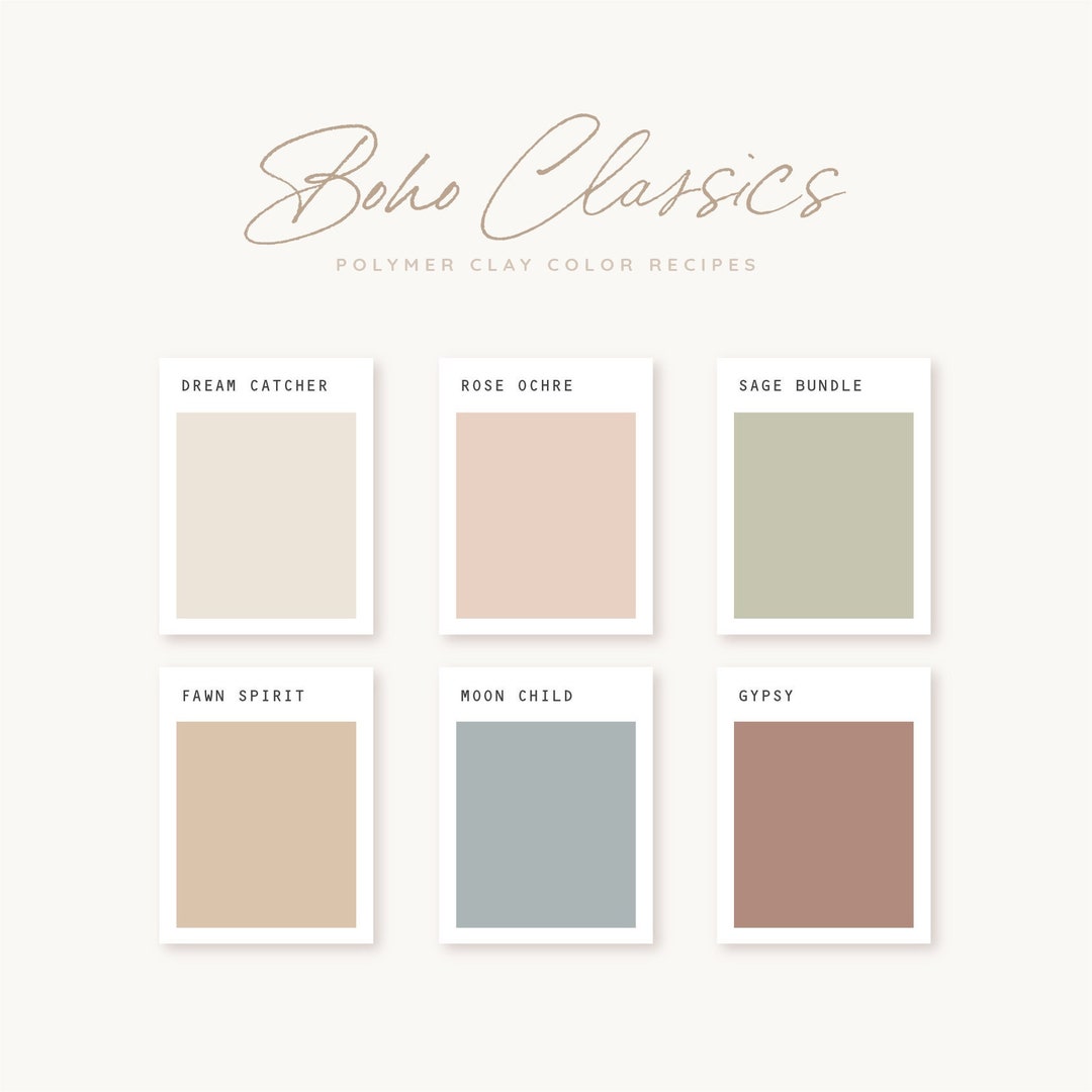 Polymer Clay Color Recipe - Boho Classics - Polymer Clay Color Guide ...