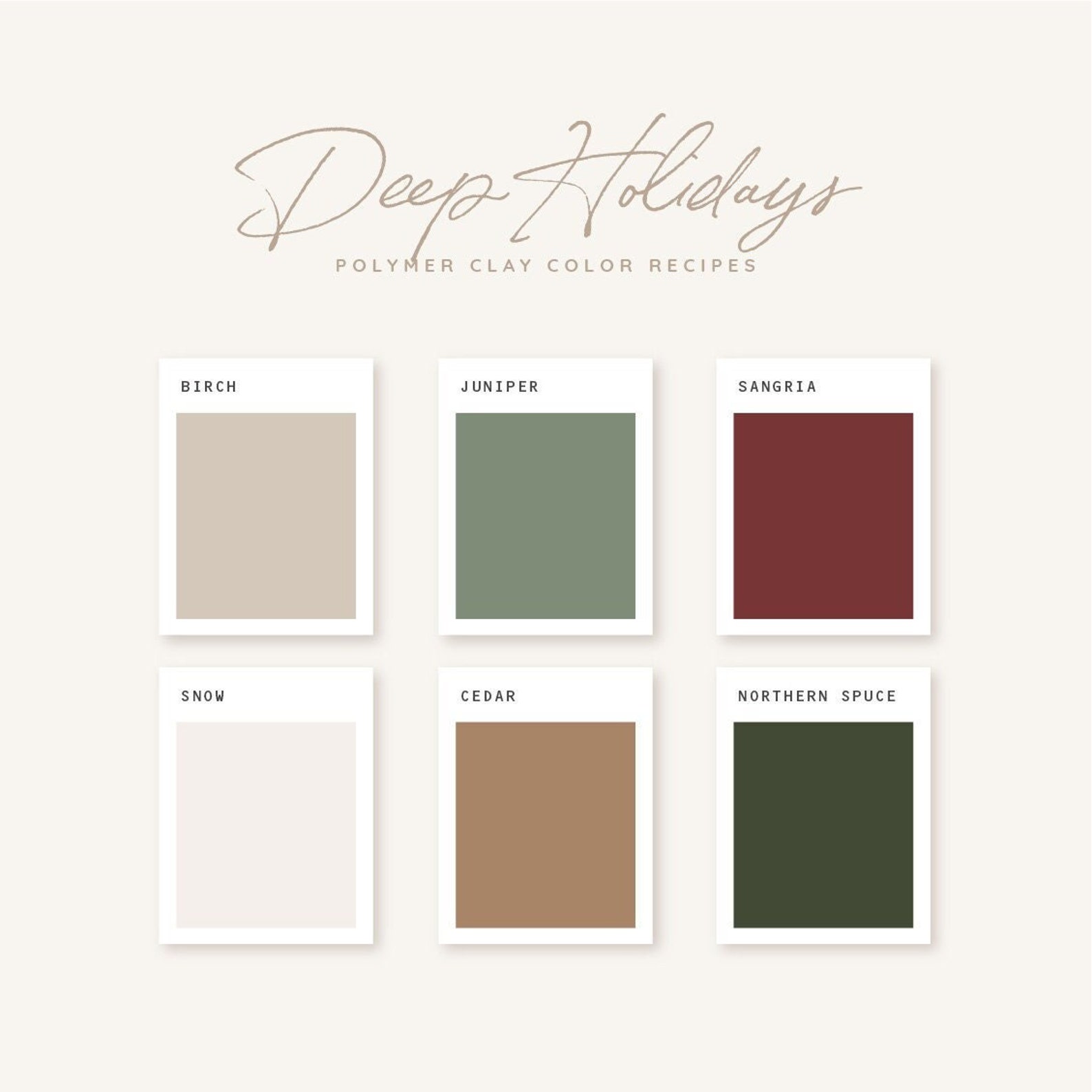 Polymer Clay Color Recipe - Deep Holidays - Polymer Clay Color Guide ...