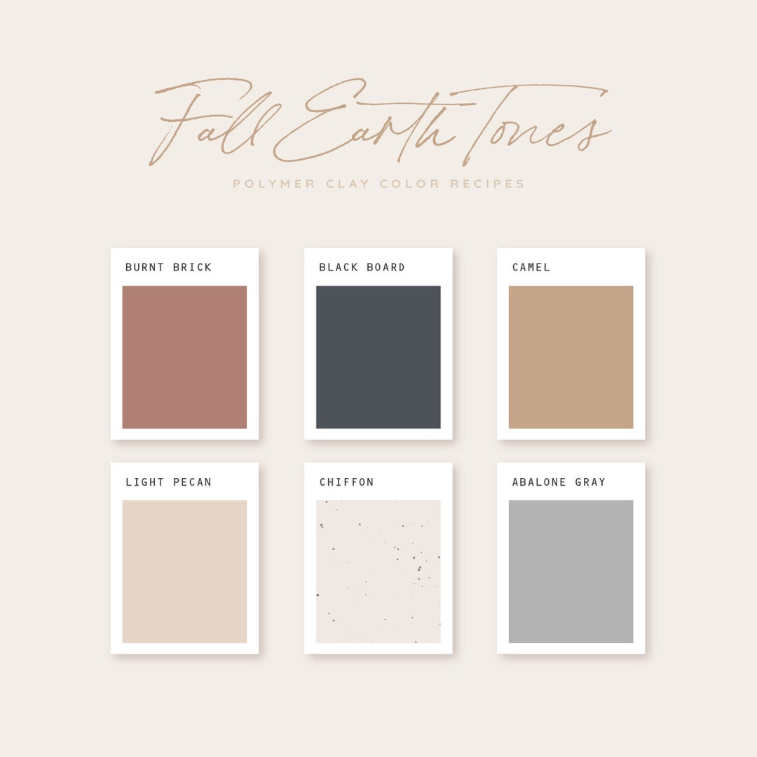 Fall Earth Tones Polymer Clay Color Recipes (digital Download) - Etsy