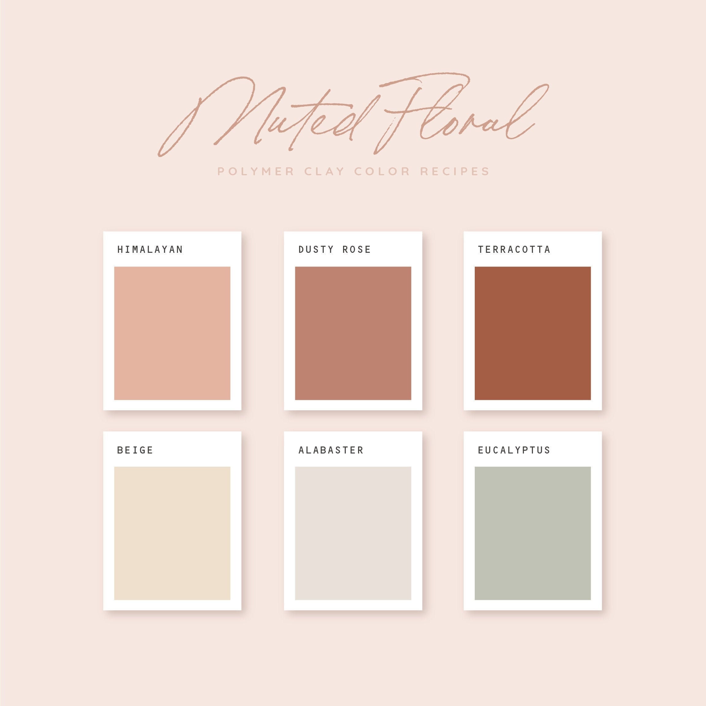 Polymer Clay Color Recipe Muted Florals Polymer Clay Color - Etsy