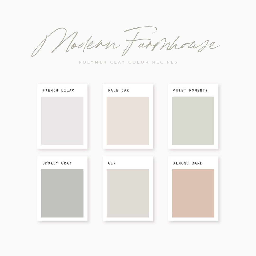 Polymer Clay Color Recipe - Modern Farmhouse - Polymer Clay Color Guide ...