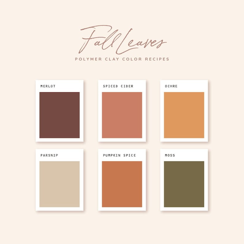 Polymer Clay Color Recipe Fall Leaves Polymer Clay Color - Etsy