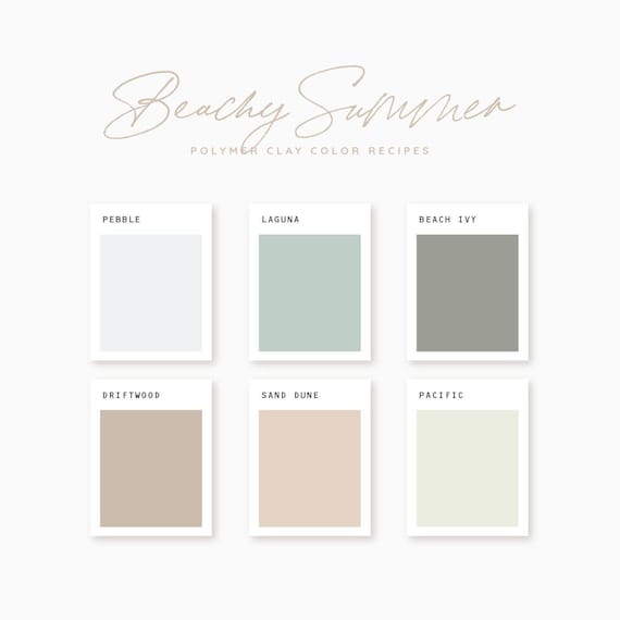 Polymer Clay Color Recipe Beachy Summer Polymer Clay Color | Etsy